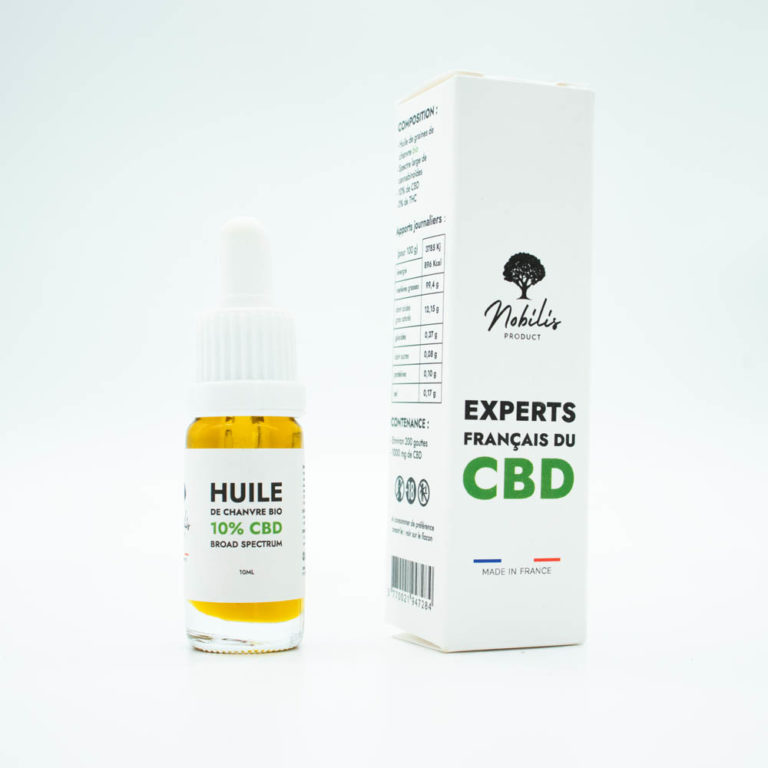 Huile de CBD 10% Broad spectrum sans THC - Nobilis Product 🇫🇷
